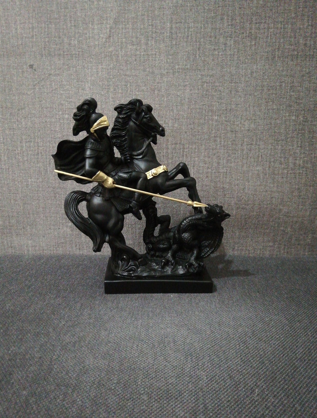 Saint George and Dragon Sculpture: Greek Handmade Cast Alabaster (6 ...