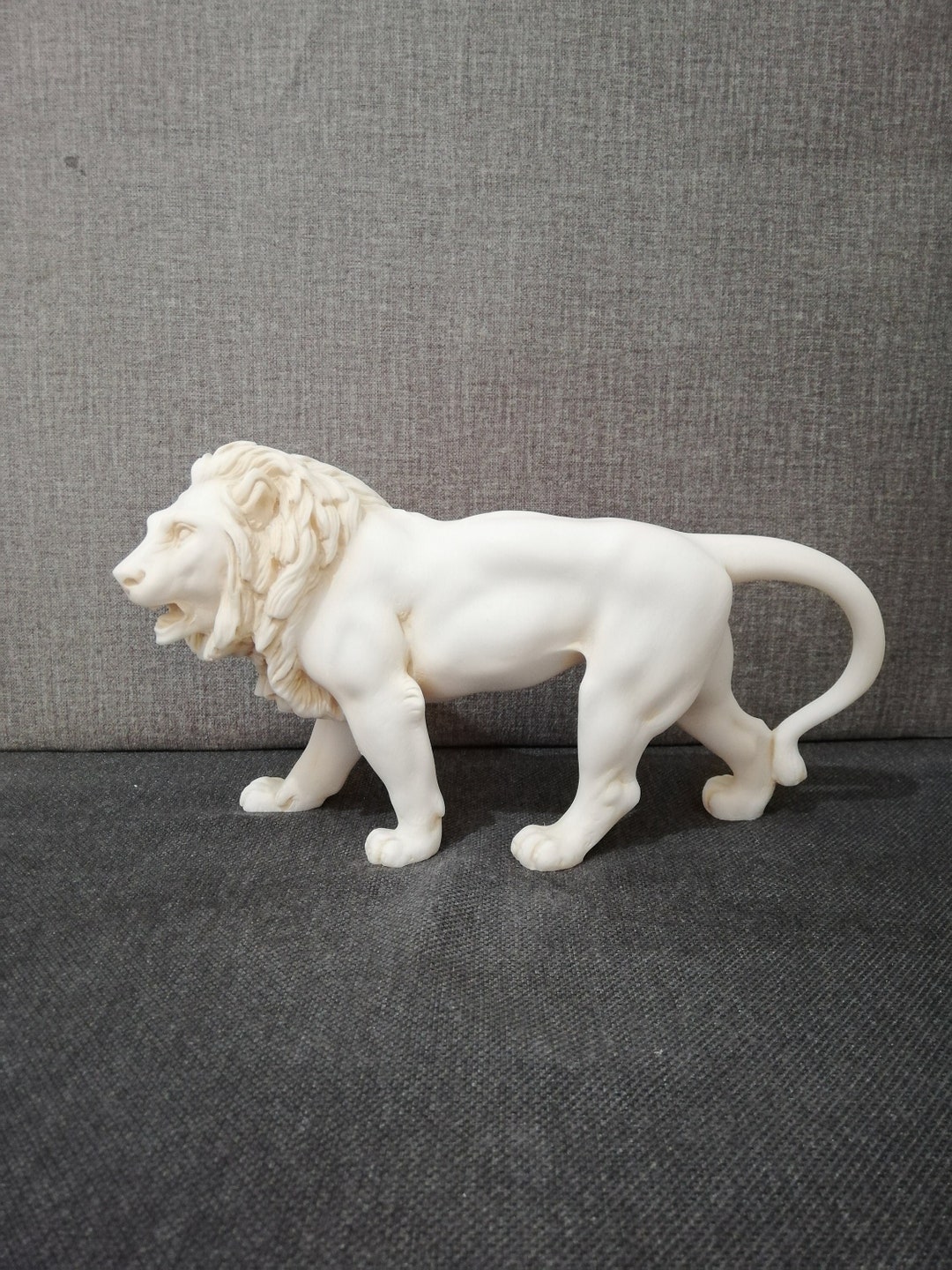 Handmade Alabaster Lion Sculpture: Greek Home Decor (25cmw) - Etsy