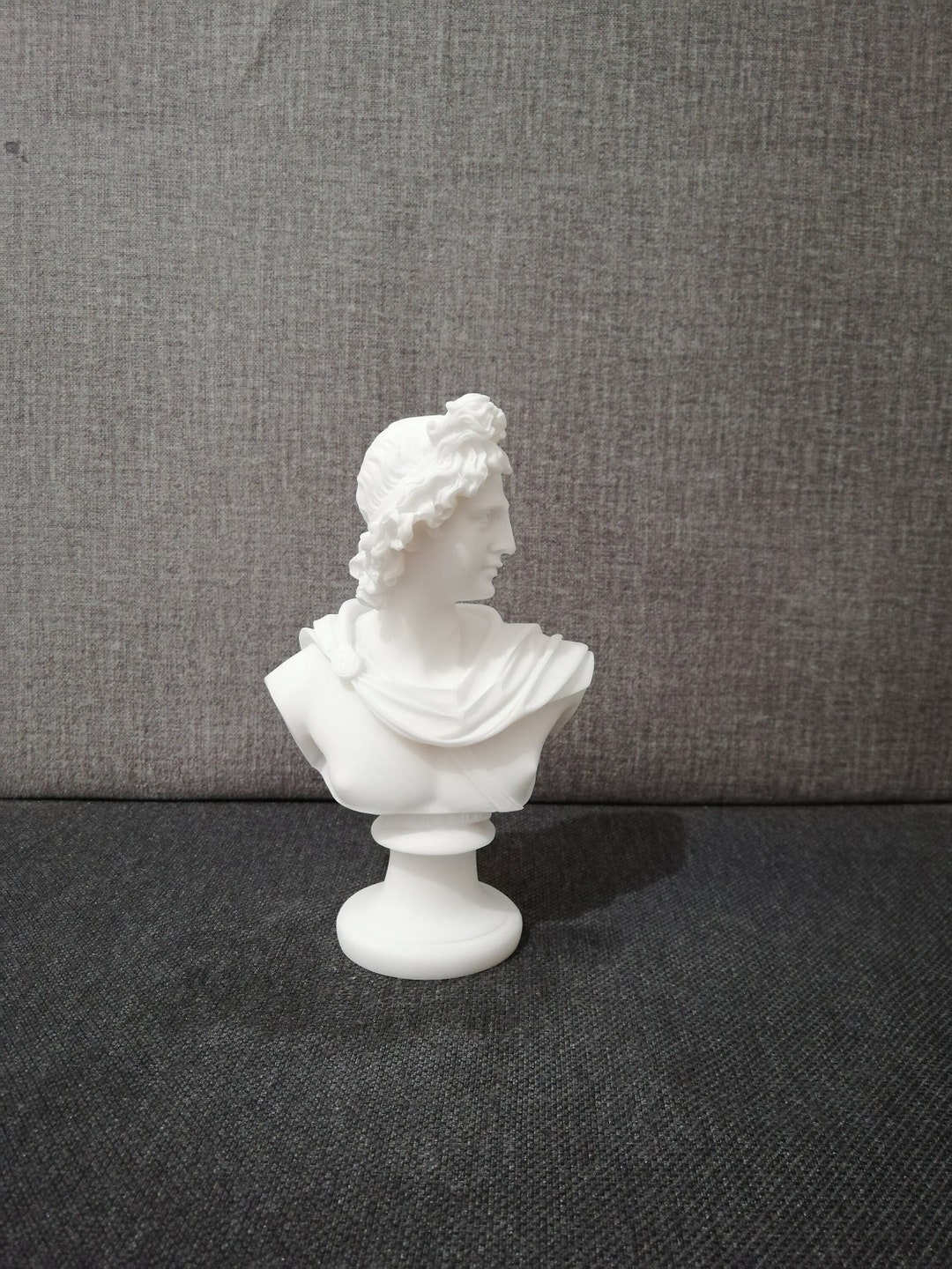 Apollo Bust: Handmade Alabaster Greek Roman God Sculpture (6.10in) - Etsy