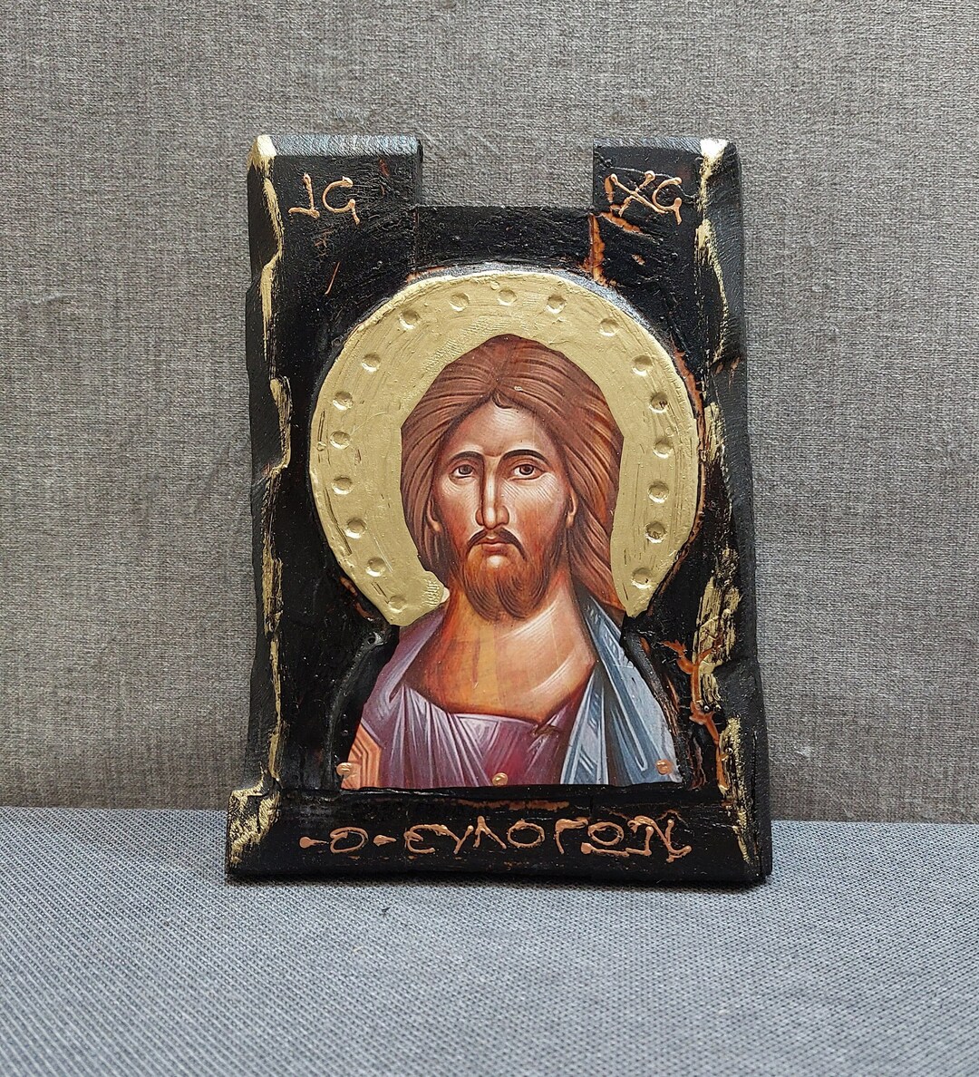 Jesus Christ Blessing Icon, Carved Wood Orthodox Church Art - Etsy