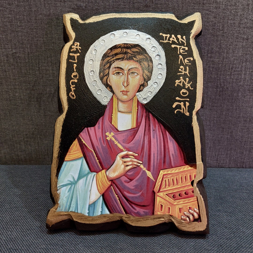 Saint Panteleimon Orthodox Icon Religious Gift, 24.5cm X 16.5cm ...