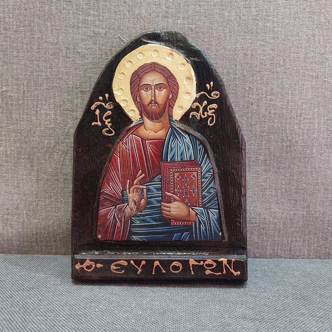 Jesus Christ Blessing Icon, Orthodox Religious Gift, 22cm - Etsy