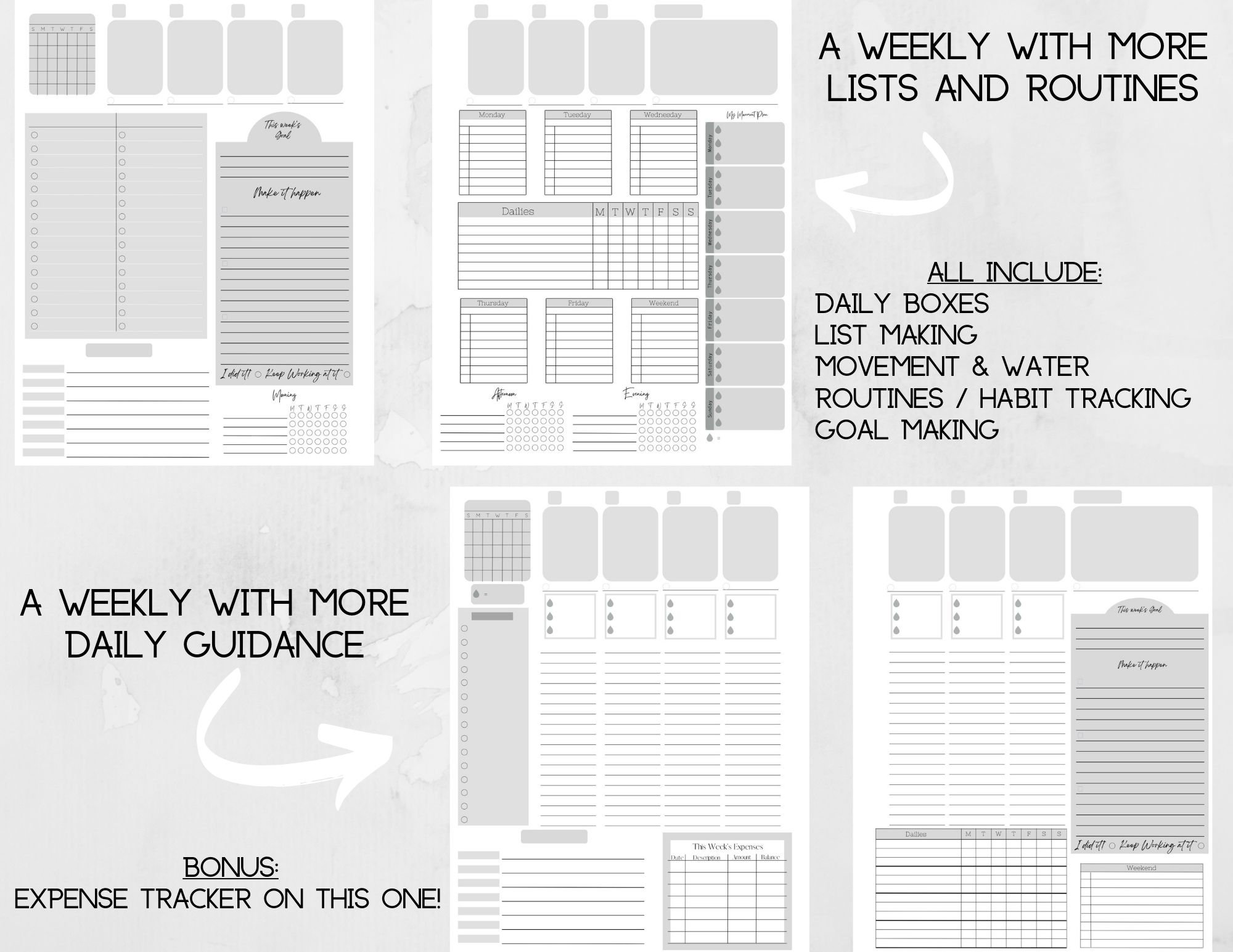 Weekly Planner Color Boxes / Functional / Productivity / Intentional ...