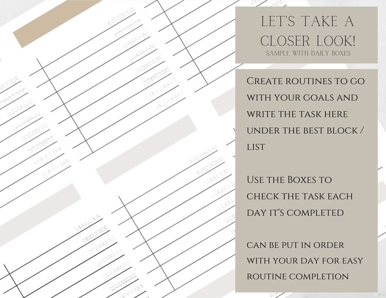 Task Routines Printables Planner Inserts // Habit Tracking // Goals and ...