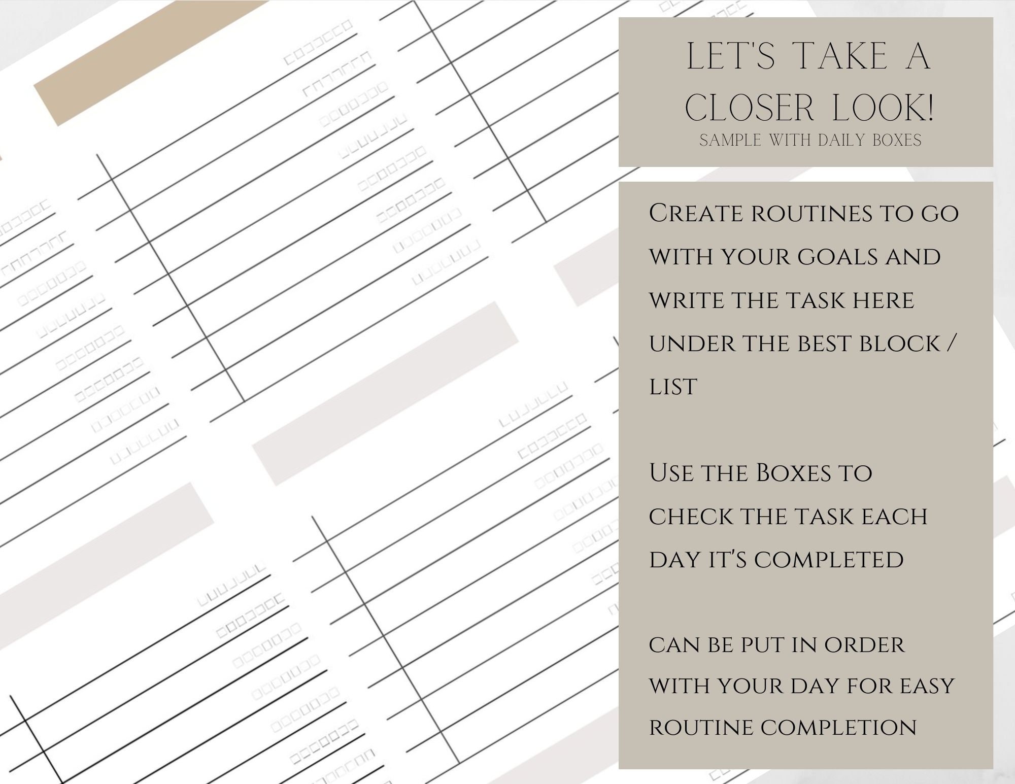 Task Routines Printables Planner Inserts // Habit Tracking // Goals and ...