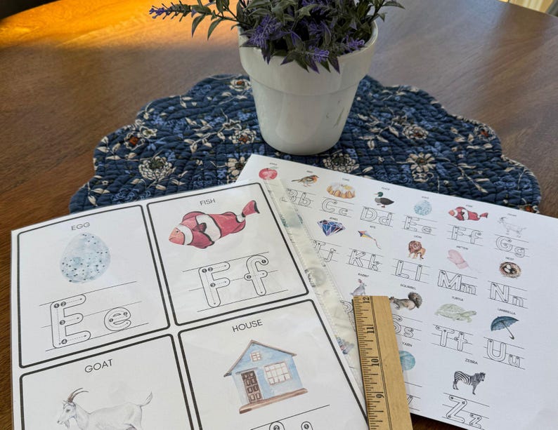 Alphabet Handwriting Cards, Watercolor, Flashcards, Montessori ...