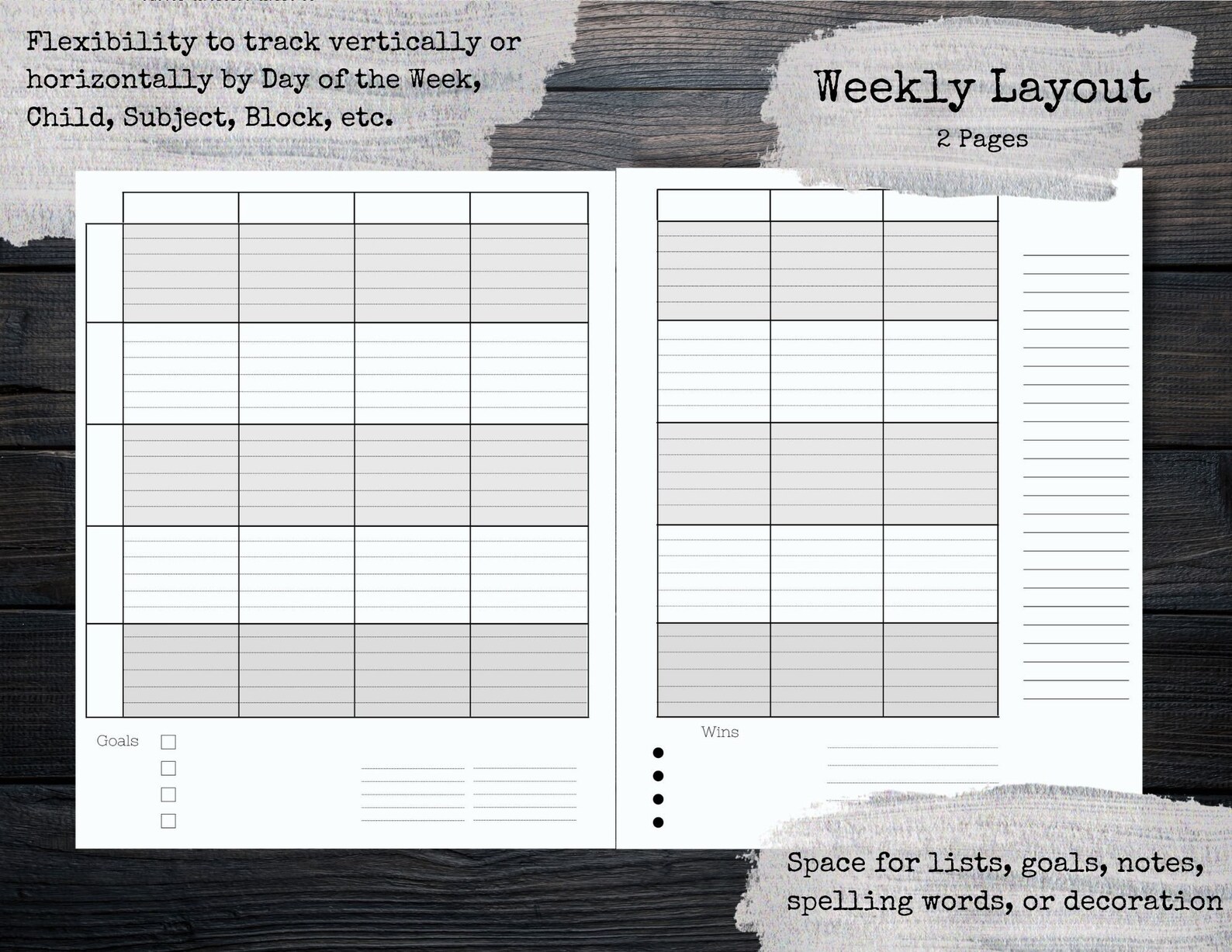 Undated Teacher Student Weekly Planner Printable Homeschool Planner ...