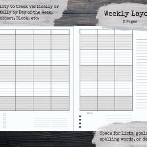 Undated Teacher Student Weekly Planner Printable - Homeschool Planner ...