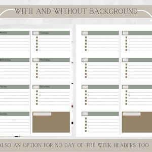 Weekly Dashboard Days of the Week Printable Planner Inserts ...