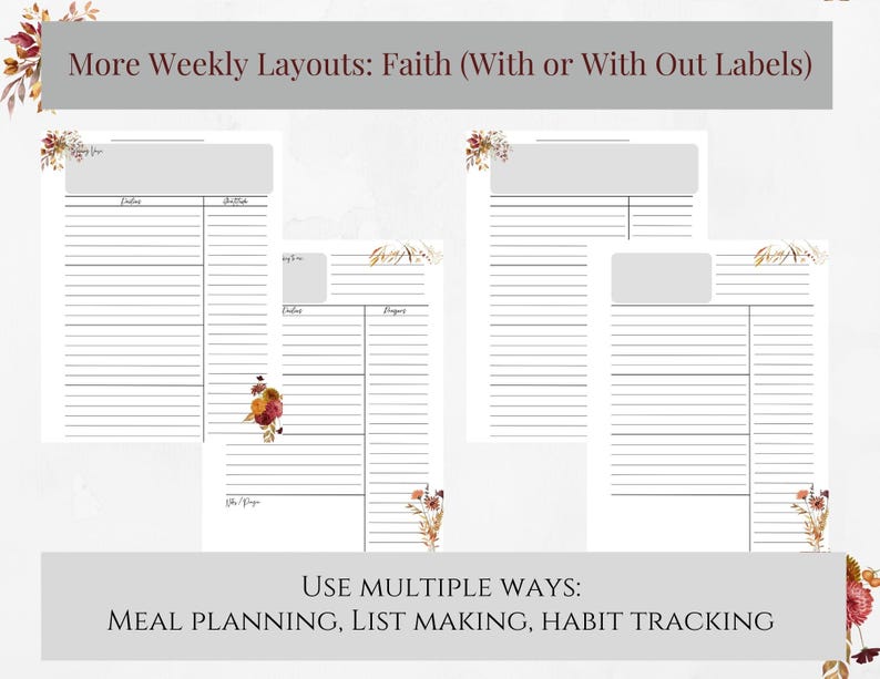 Planner for All Styles / Fall Themed / Catchall / Homeschool / Habit ...