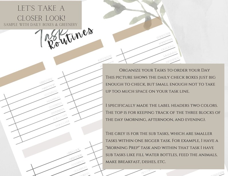 Task Routines Printables Planner Inserts // Habit Tracking // Goals and ...