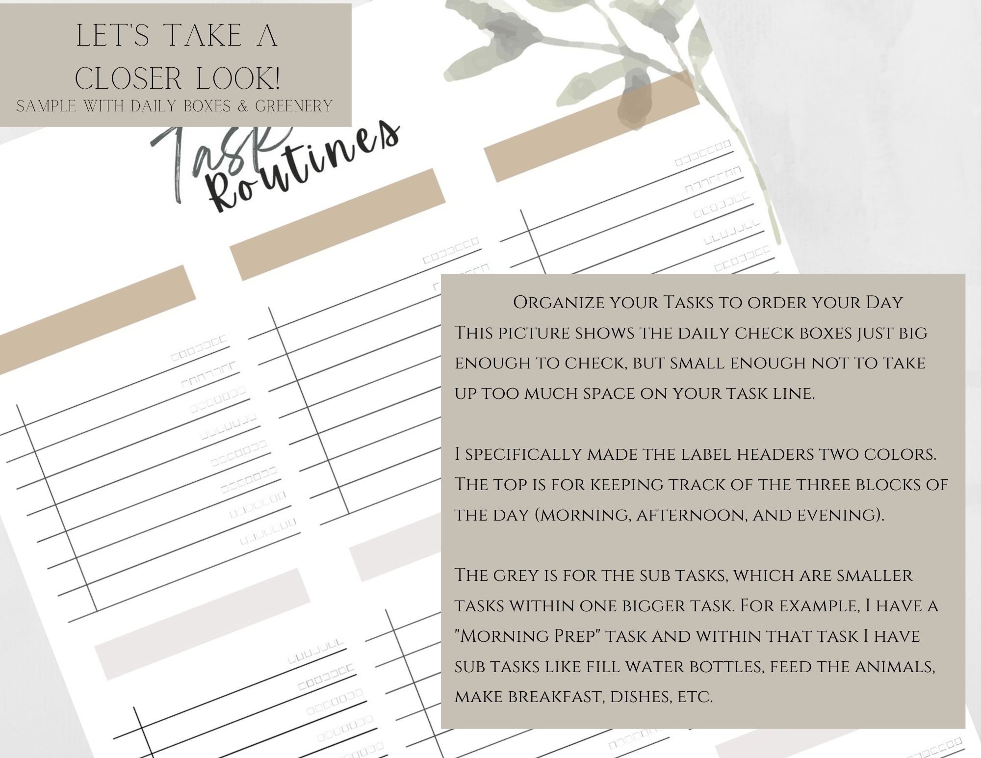 Task Routines Printables Planner Inserts // Habit Tracking // Goals and ...