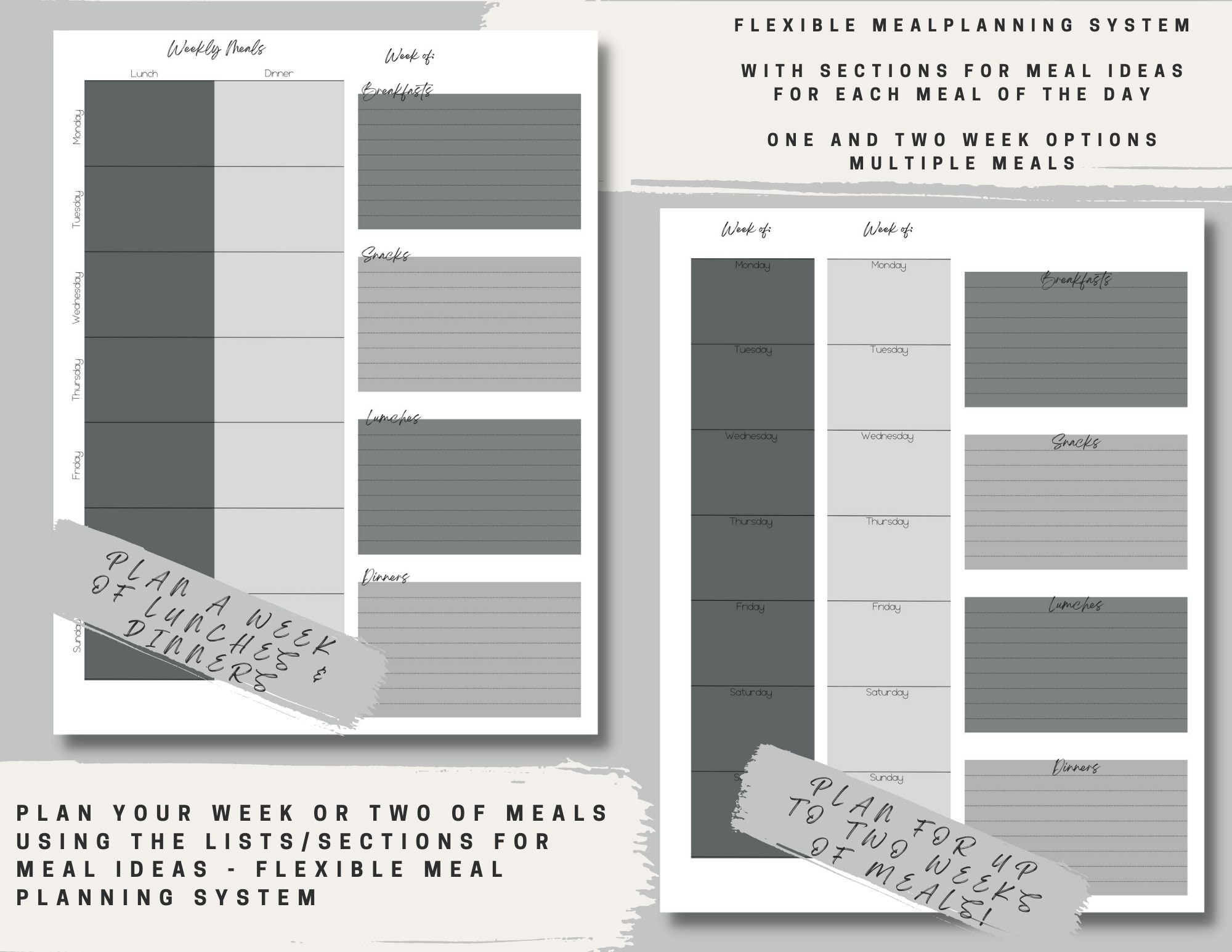 Meal Planning Bundle / Meal Plan Guide / Zero Food Waste / Monthly and ...