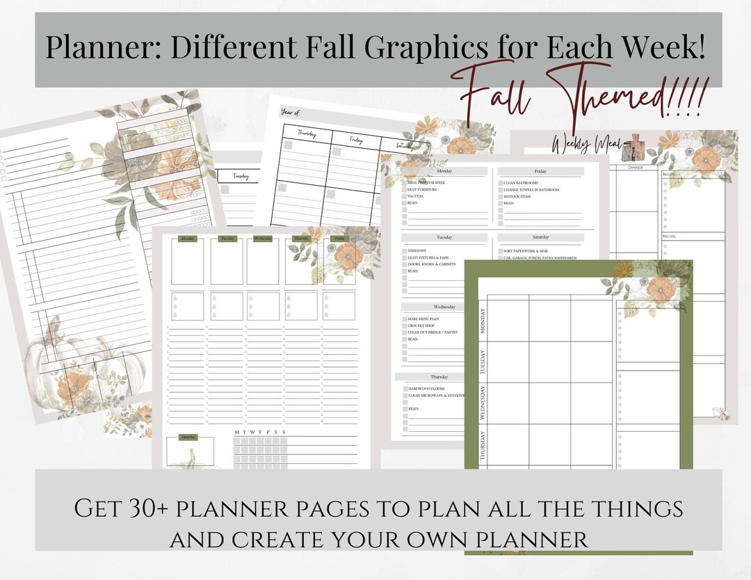 Planner / Fall Themed / Catchall / Homeschool / Habit Tracking ...