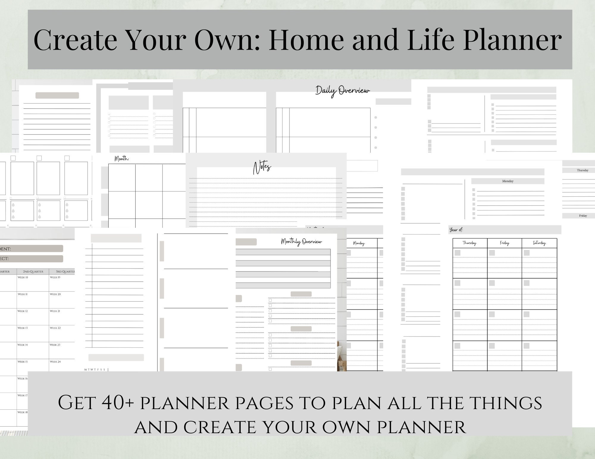 Create Your Own Planner! All the Pages to Create Your Own Planner - Etsy