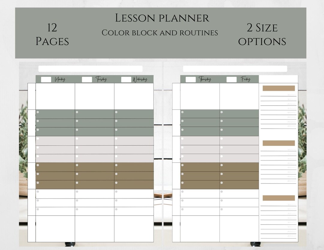 Lesson Planner Weekly Printable Inserts // Routines // Homeschool ...