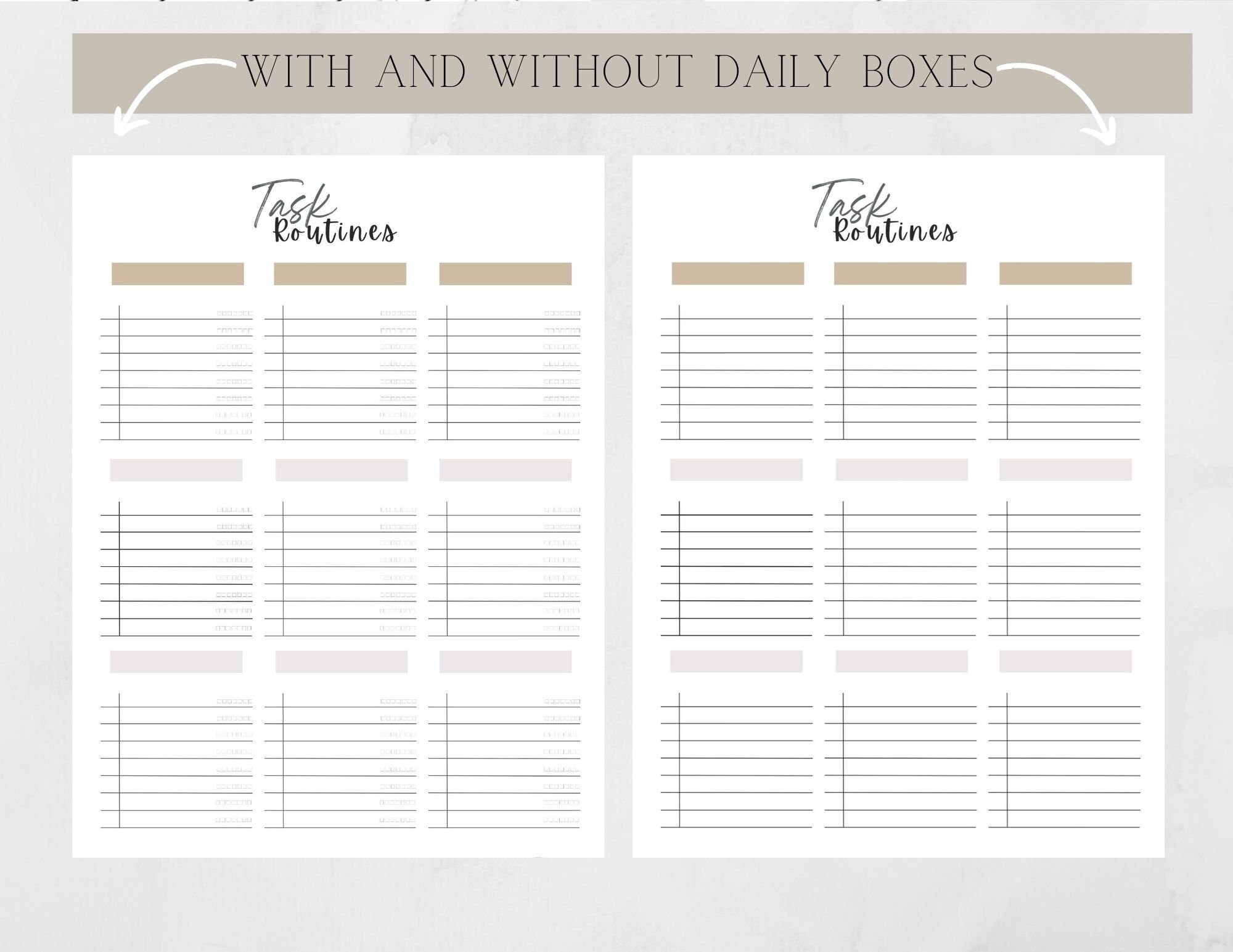 Task Routines Printables Planner Inserts // Habit Tracking // Goals and ...
