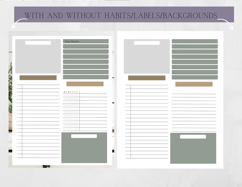 Weekly Dashboard Lists and Habits Printable Planner Inserts ...