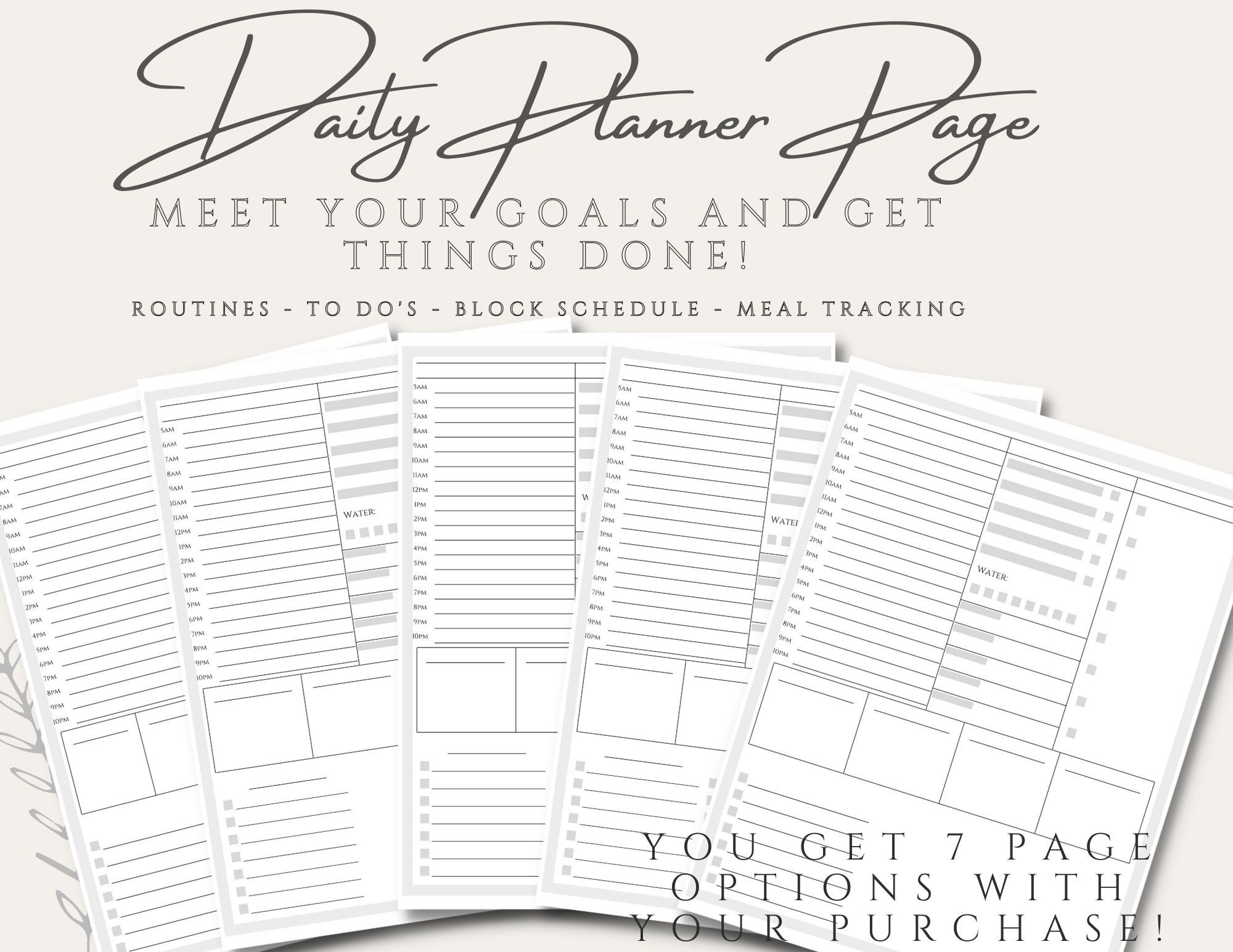 Daily Planner Printable / Meet Your Goals / Get Things Done / Routines ...