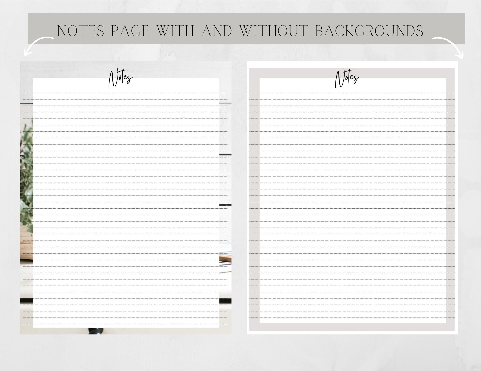 Monthly Vision Board and Notes Printable Planner Inserts // Functional ...