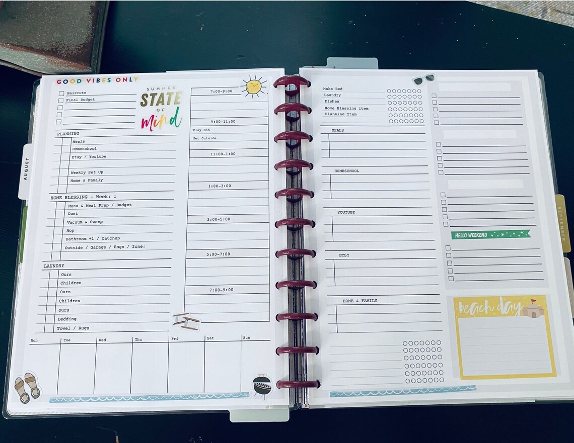 Daily Weekly Editable or Printable Catchall Planner / Planner - Etsy