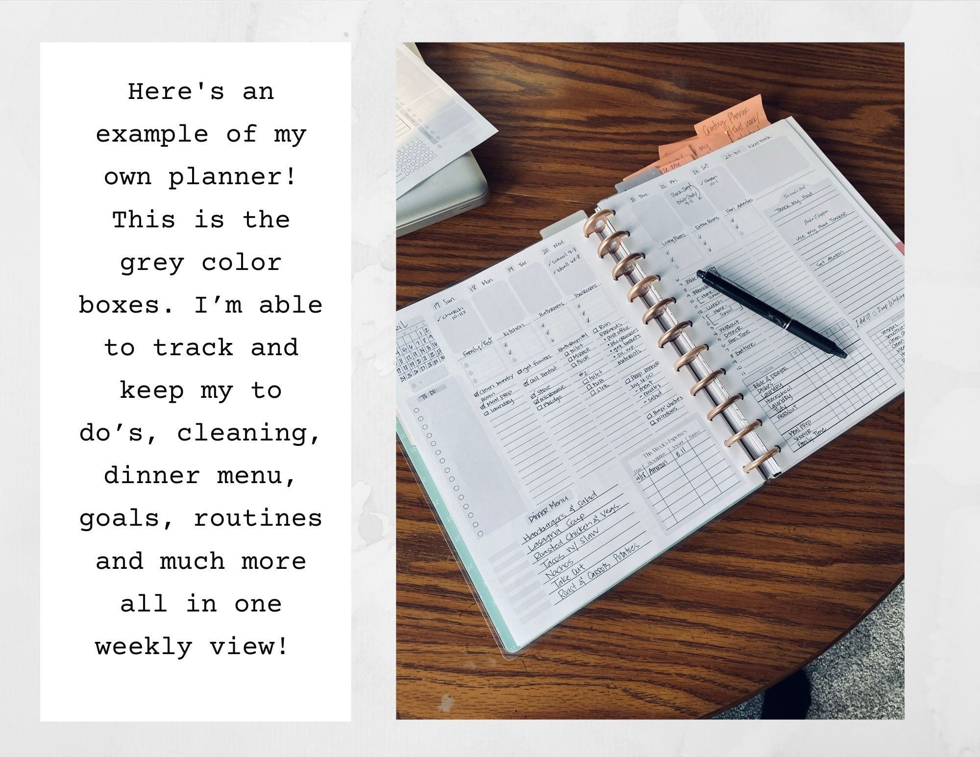 Weekly Planner Color Boxes / Functional / Productivity / Intentional ...