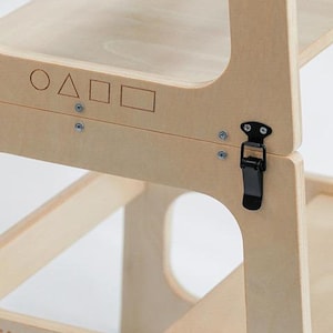 All in One Foldable Montessori Wooden Chair Transformable Toddler Tower ...