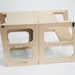 All in One Foldable Montessori Wooden Chair Transformable Toddler Tower ...