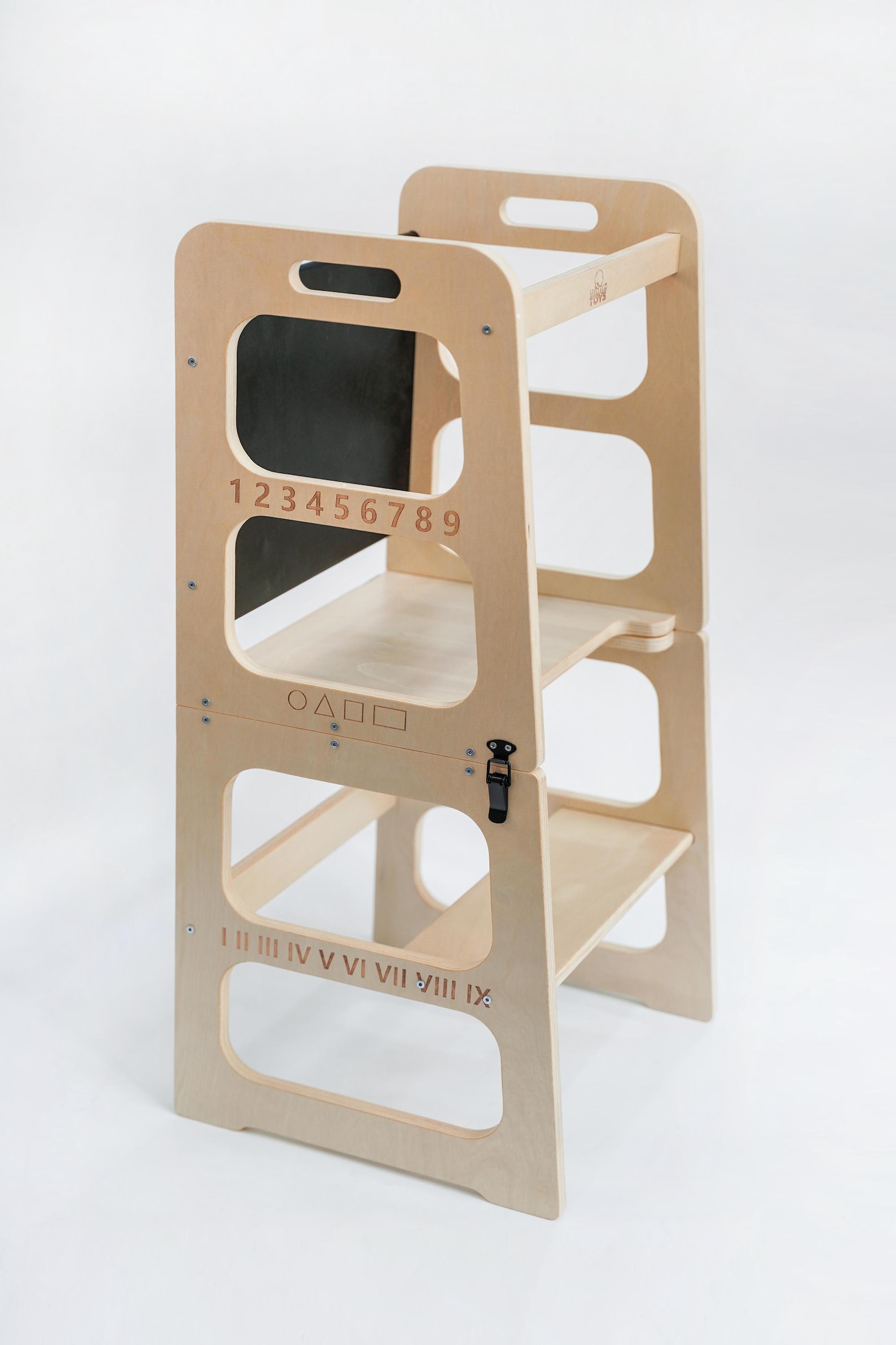 All in One Foldable Montessori Wooden Chair Transformable Toddler Tower ...