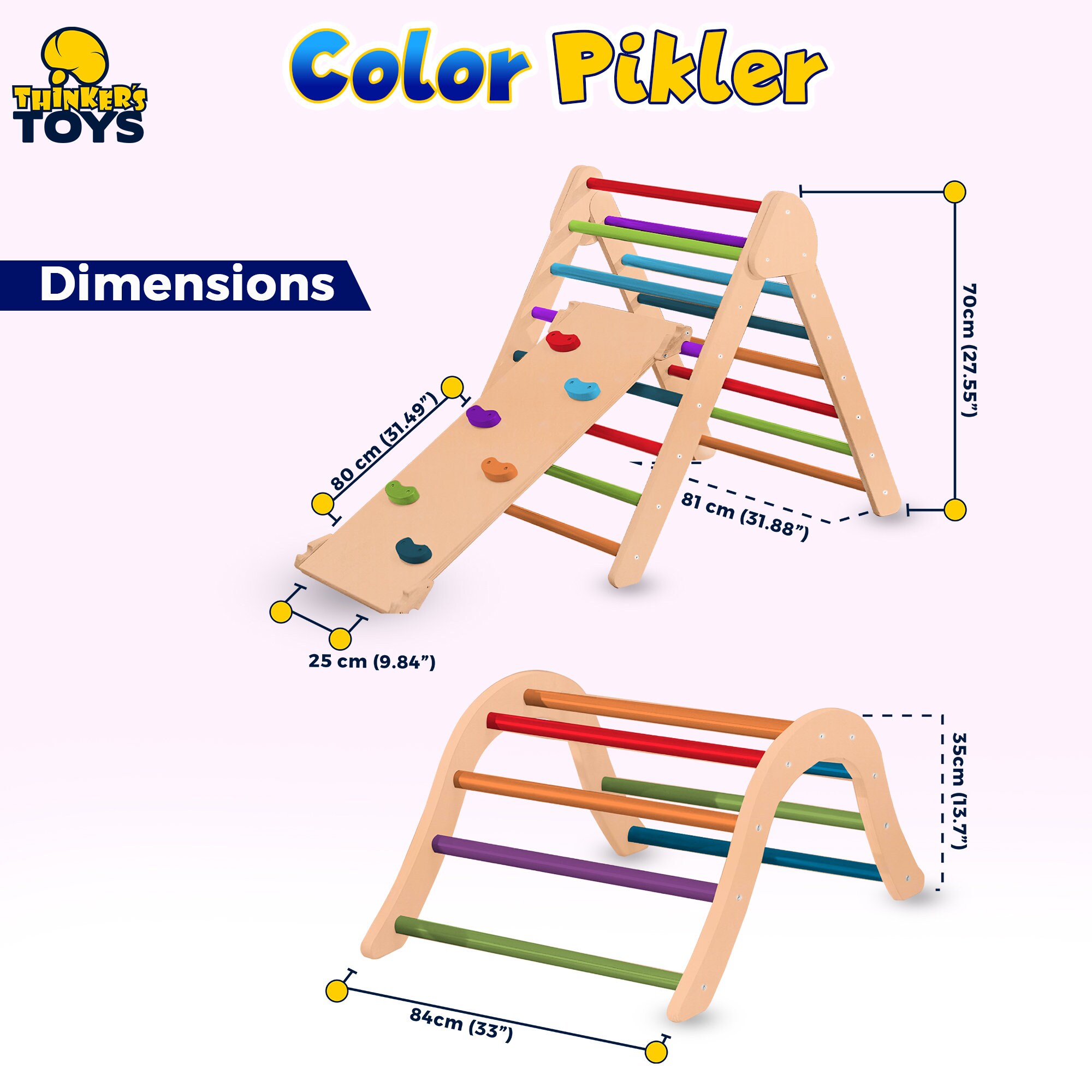 Montessori Helper Gym Set, Toddlers Learning Climbing Furniture, Pikler ...