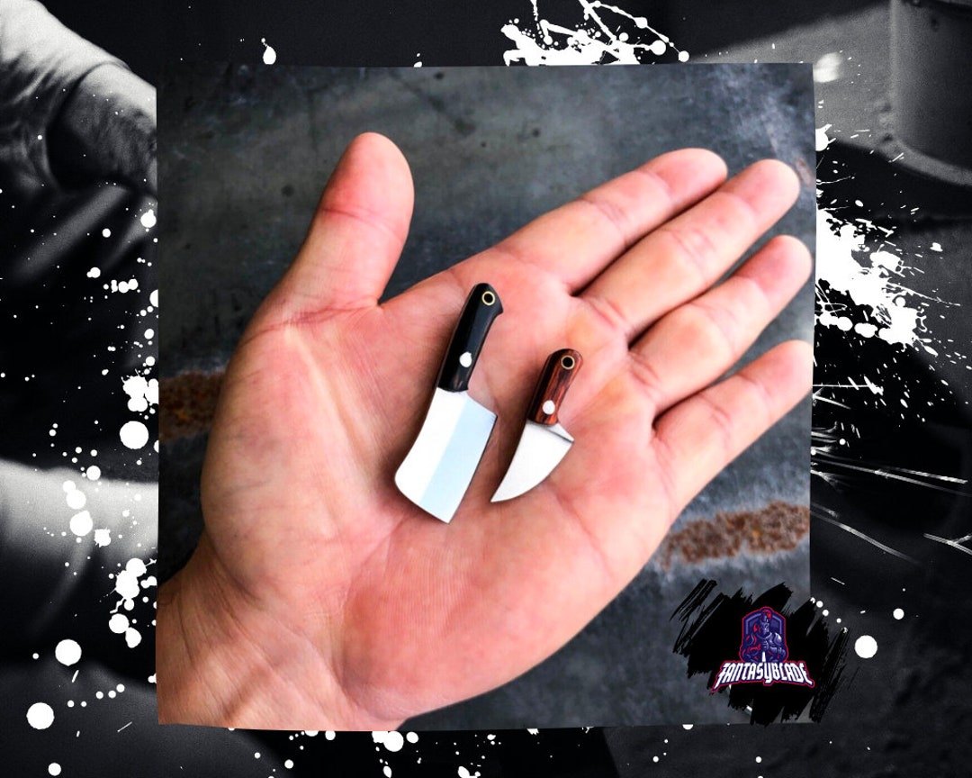 SINGLE Worlds Smallest Working Fixed Blade Knife Tiny Miniature Cleaver ...
