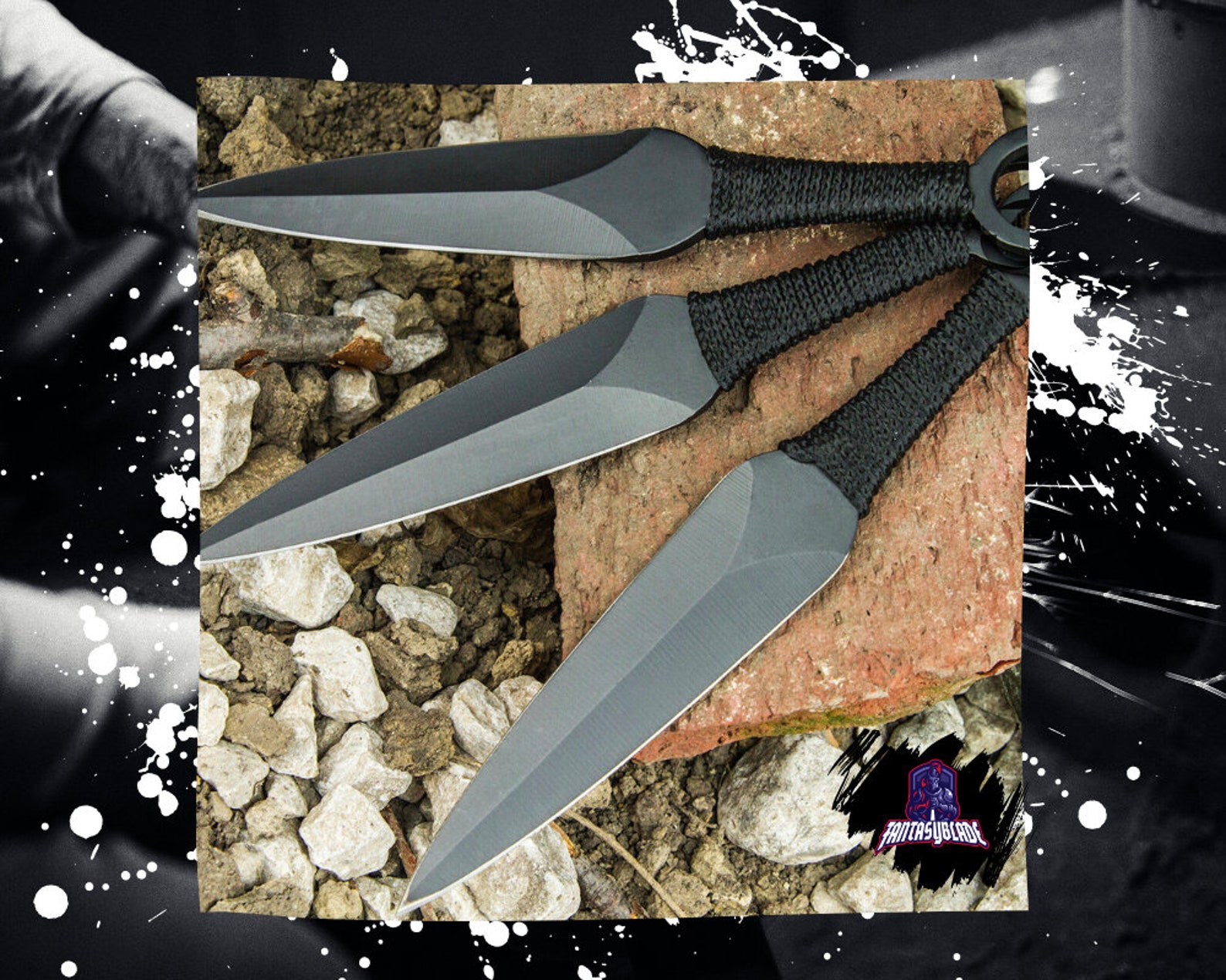 3 Pc Tactical Metal 6.5 Throwing Knife Set W/ Sheath - Etsy