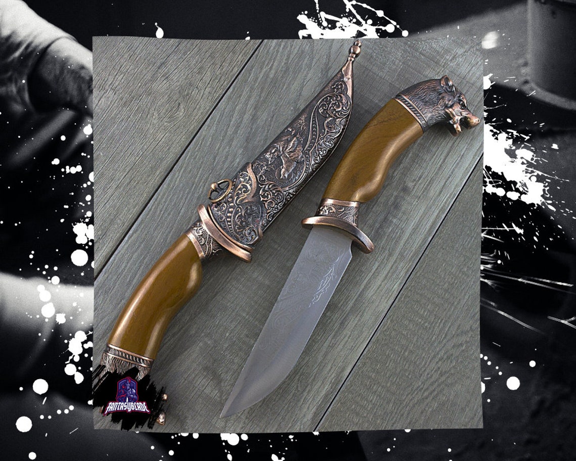 12 Wolf Head Decorative Dagger Knife W/ Collector's - Etsy