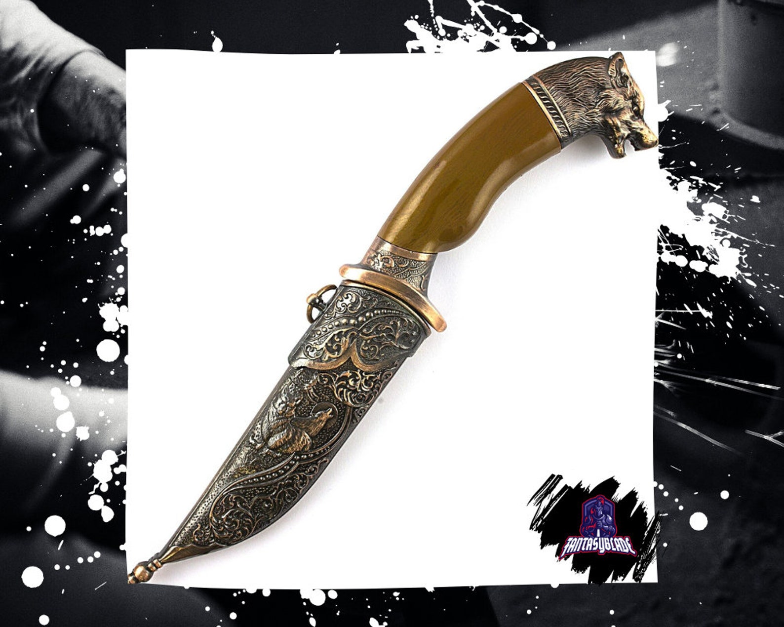 12 Wolf Head Decorative Dagger Knife W/ Collector's - Etsy