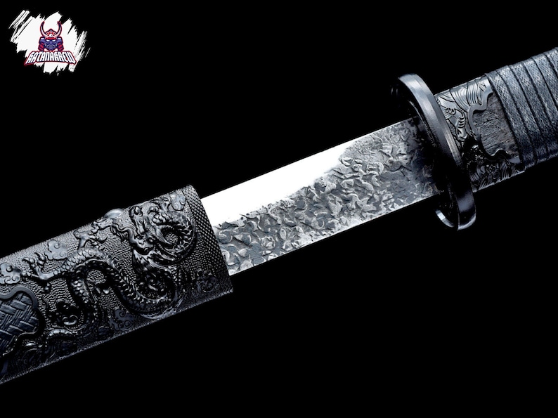 Handmade 40'' Black Dragon Ninja Sword 9260 Spring - Etsy