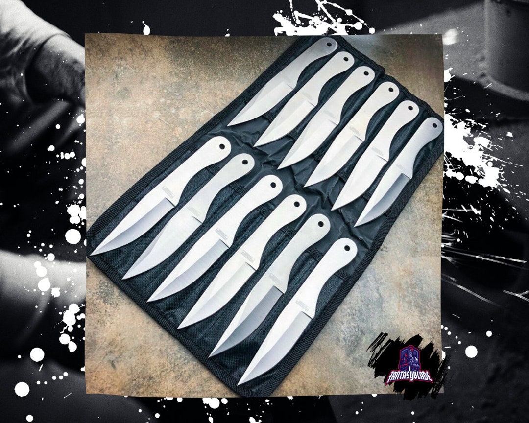 12 PC 6 Tactical Ninja Hunting Blade Ninjutsu Kunai Throwing Knife Set ...