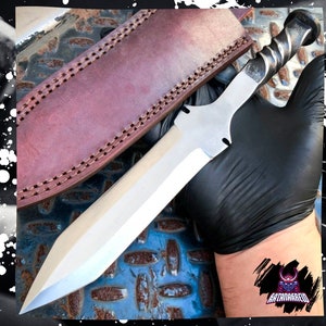 Custom Hand Forged Railroad Spike Carbon Steel Hunting Knife Fixed ...