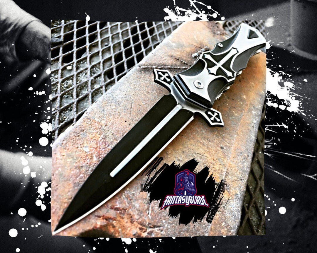 Tac-force Spring Assisted Open Celtic Cross Folding Stiletto Pocket ...