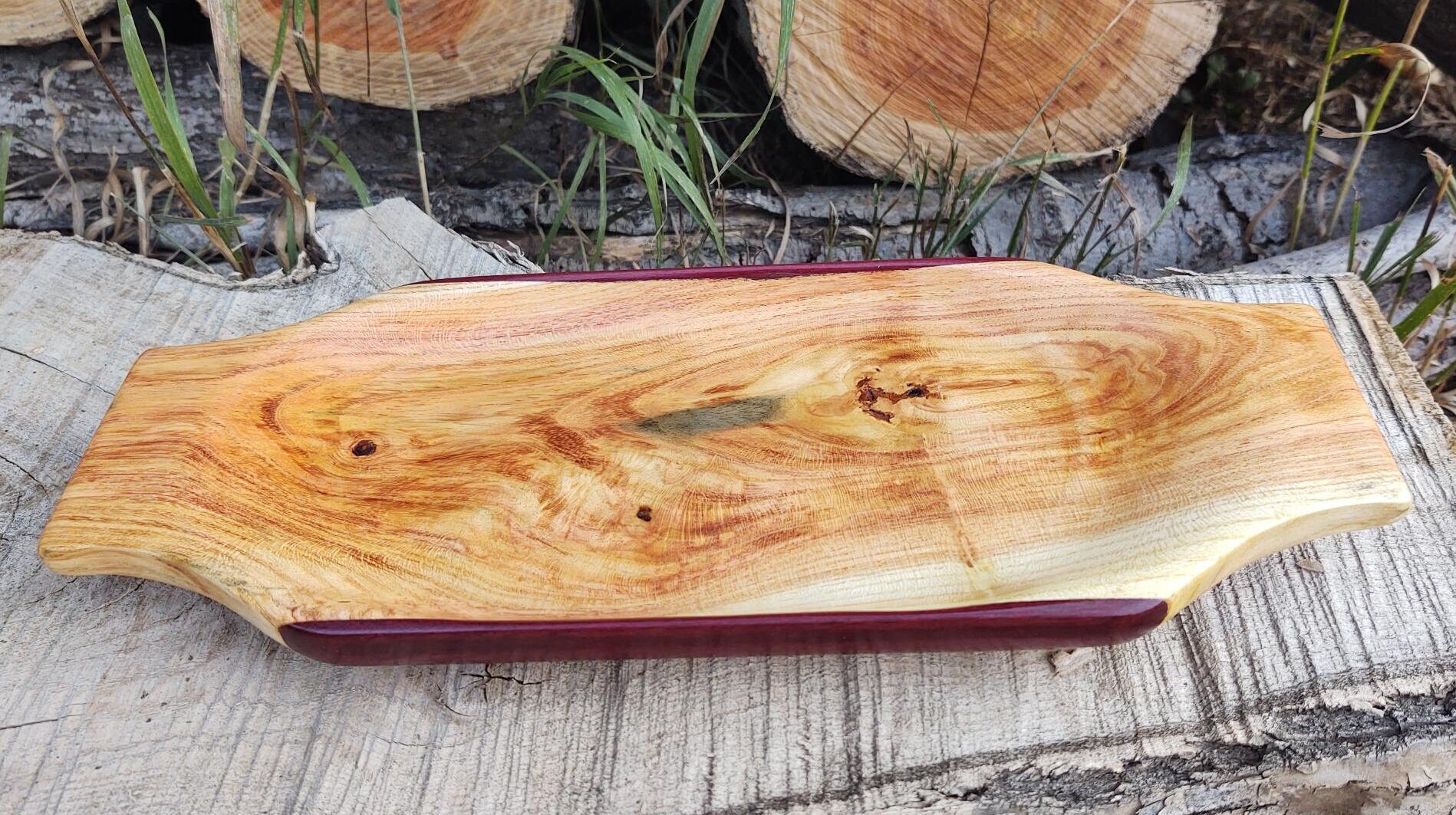 Honey Locust and Purpleheart Fruit Bowl, Catchall Tray, Candy Dish - Etsy