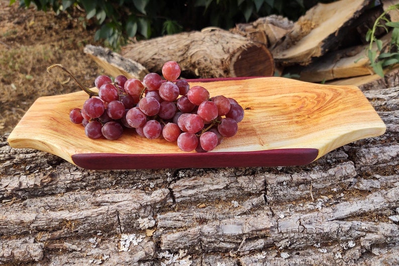 Honey Locust and Purpleheart Fruit Bowl, Catchall Tray, Candy Dish - Etsy