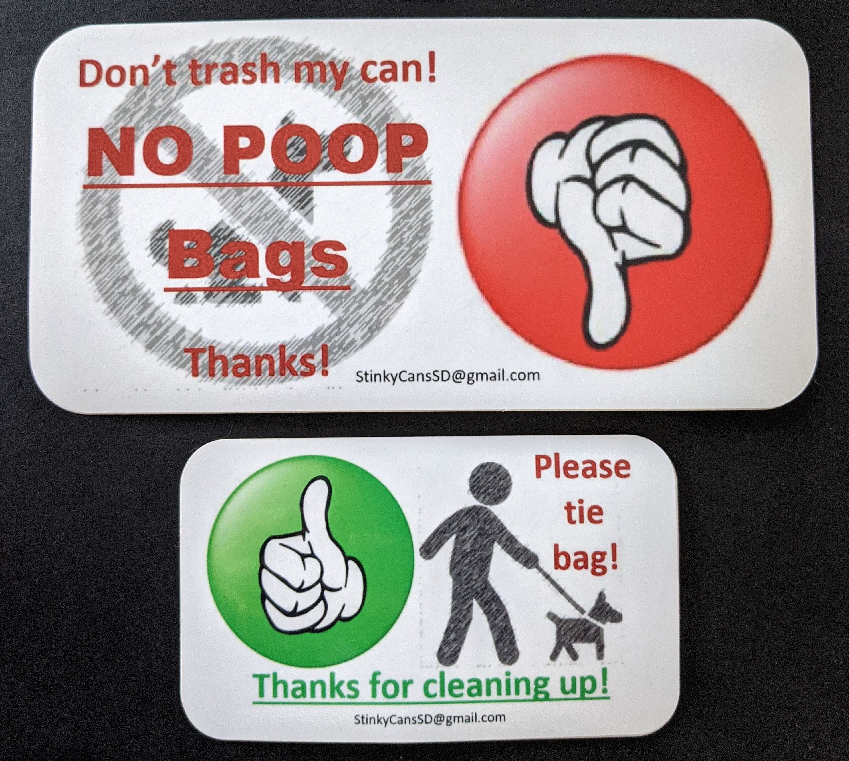 8x4in Dog Poop Trash Can Stickers/labels/sign, No Poop Bags, No Dumping ...
