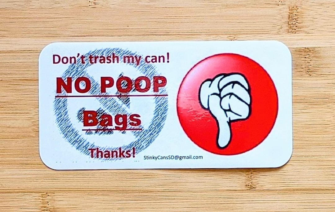 8x4in Dog Poop Trash Can Stickers/labels/sign, No Poop Bags, No Dumping ...