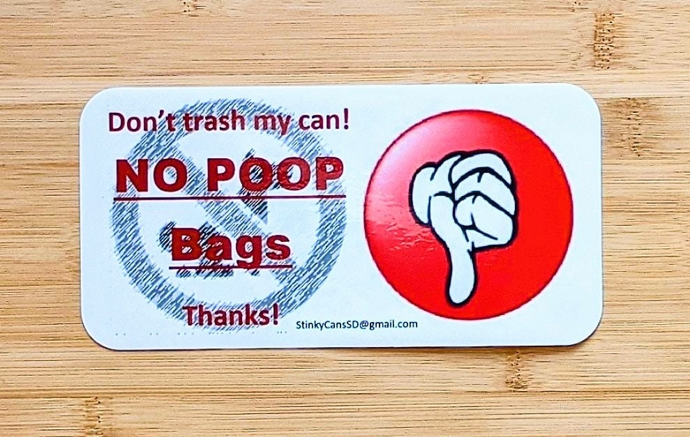 8x4in Dog Poop Trash Can Stickers/labels/sign, No Poop Bags, No Dumping ...