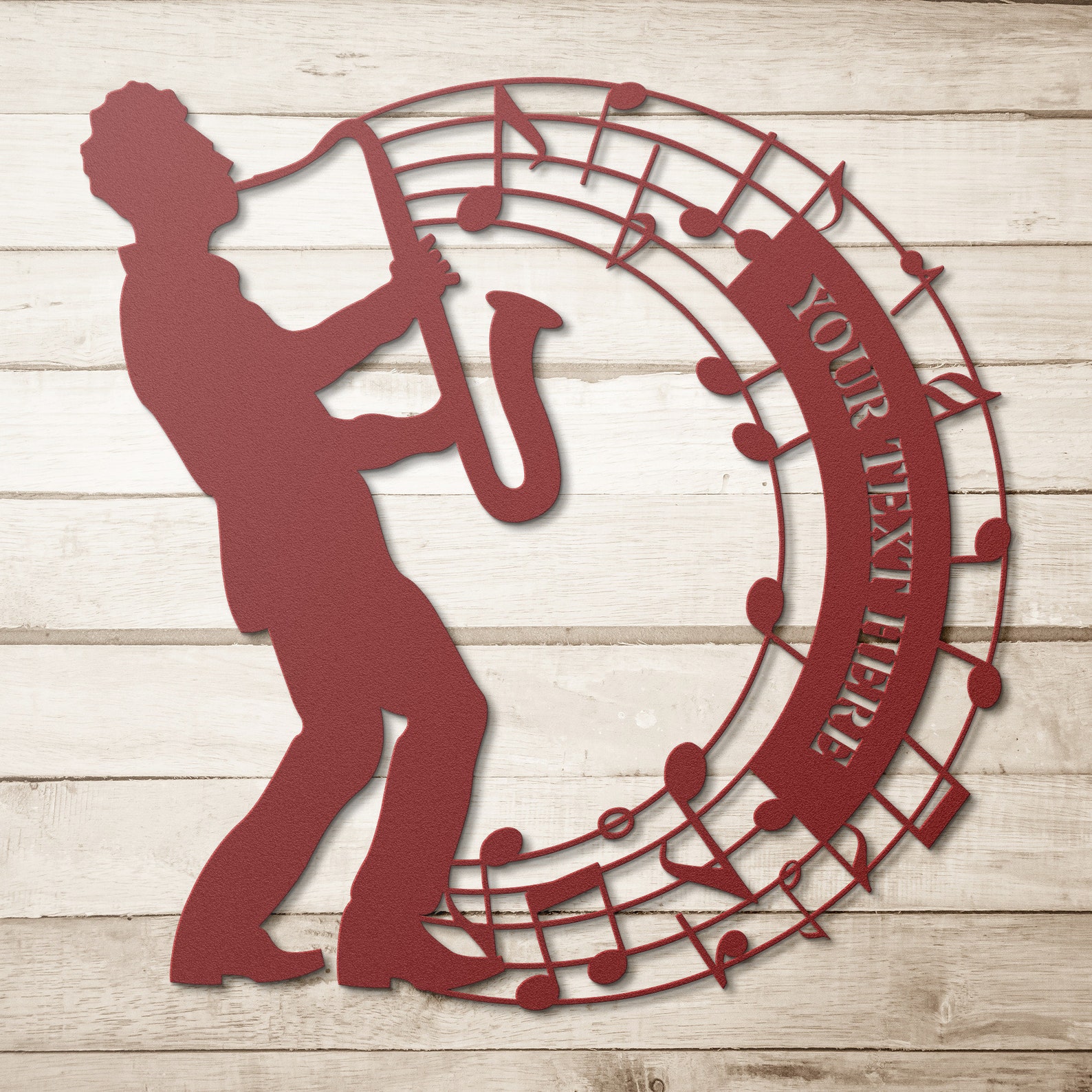 Personalized Saxophone Player in Notes Name Metal Sign. Custom Music ...