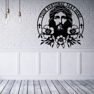 Personalized Jesus Metal Art Sign. Custom Christian Wall Decor Gift ...