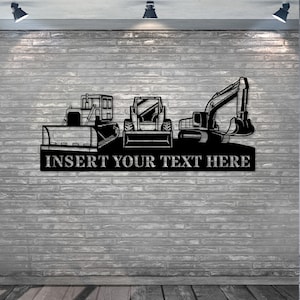Personalized Construction Machinery Metal Sign. Custom Heavy Equipment ...