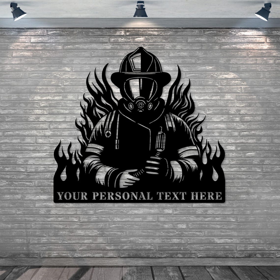 Personalized Fireman Metal Sign. Custom Volunteer Wall Decor Gift ...