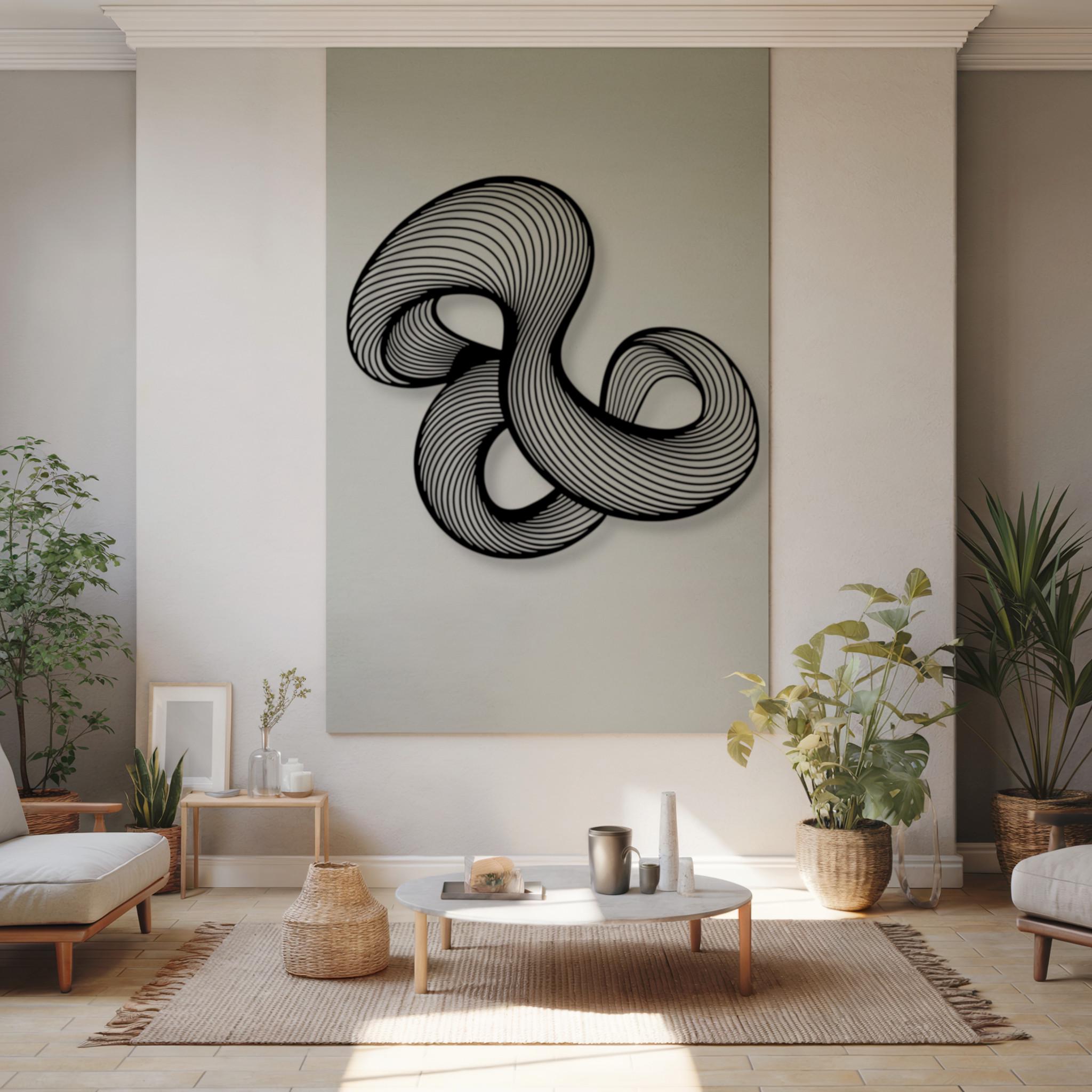 Minimalist Laser-cut Metal Wall Art. Modern Line-art Steel Décor in ...