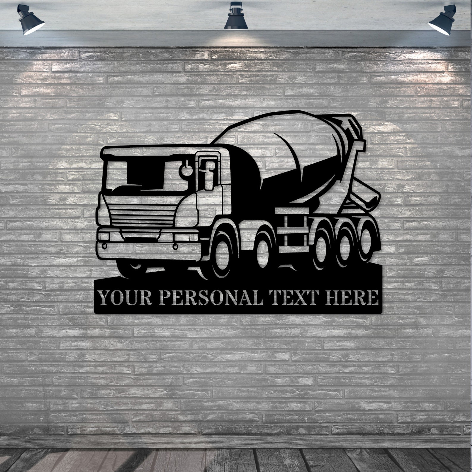 Personalized Concrete Truck Metal Sign. Custom Concrete Mixer Wall ...