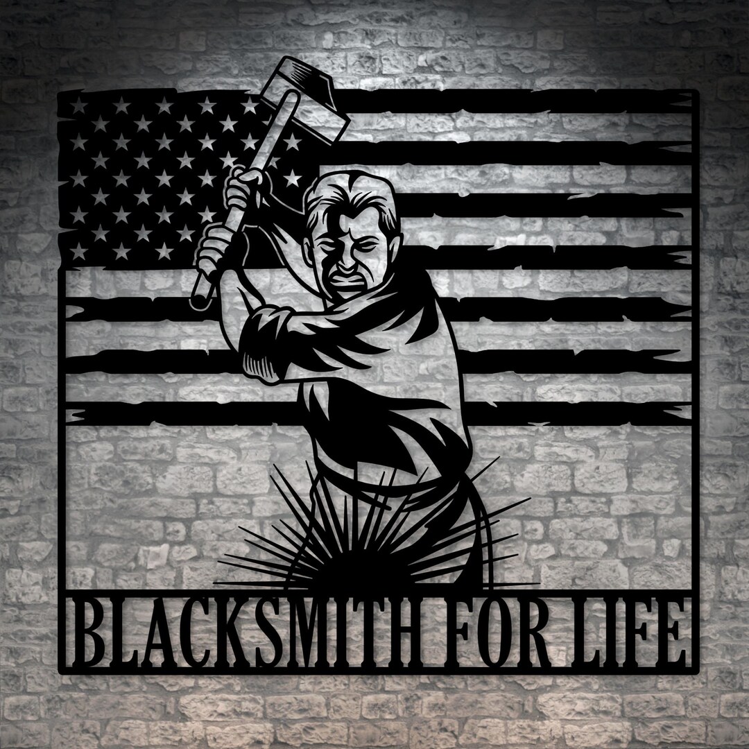 Personalized Blacksmith Metal Sign Gift. Ironworker Monogram Gift ...